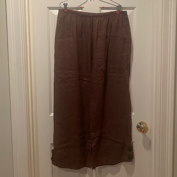 Ali Kat | Pants & Jumpsuits | Ali Kat Brown Linen Pants | Poshmark
